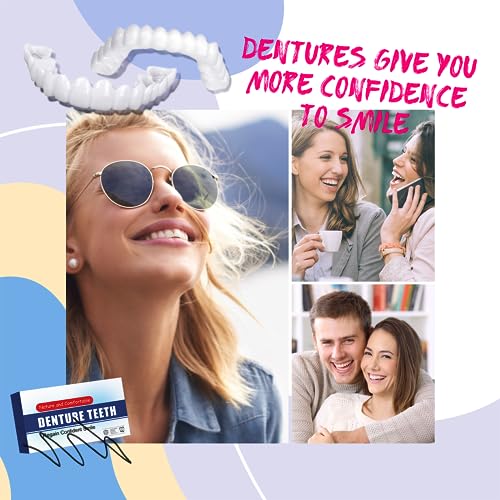 6 PCS Temporary dentures with Veneer for Both Men and Women, Covering Imperfect Teeth,Nature and Comfortable Veneers to Regain Confident Smile-A08