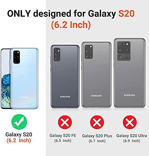 TORRAS Shockproof Galaxy S20 Case 6.2 Inch, [4X Military Drop Protection] Translucent Matte Hard Back with Soft Edge Slim Case Compatible for Samsung Galaxy S20 Case ，Matte Black