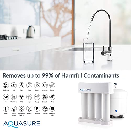 Aquasure Signature Series 64,000 Grains Complete Whole House Water Treatment System with Digital Metered Control Water Softener, Conditioner and 75 GPD RO Reverse Osmosis Filtration for 4-6 bathrooms