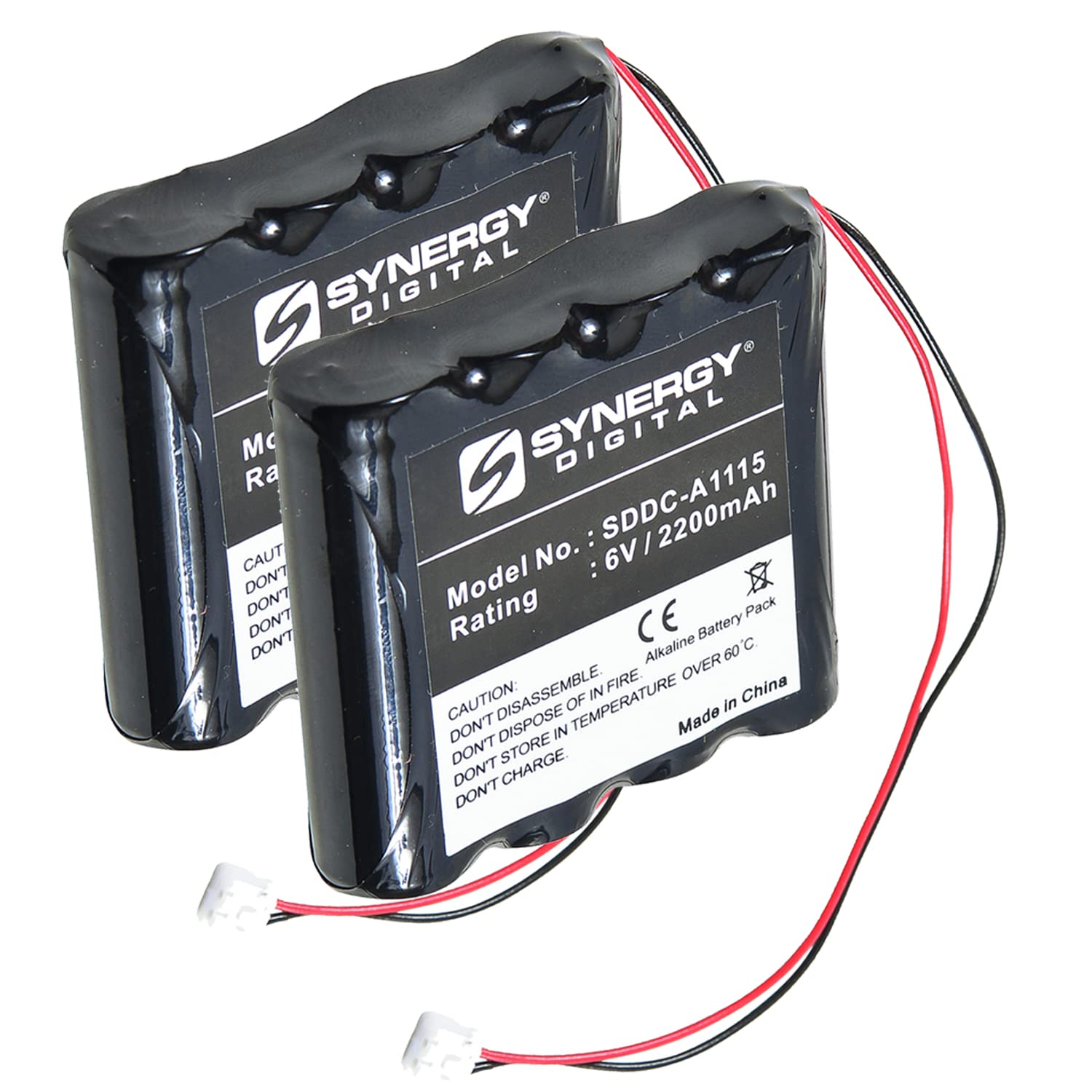 Synergy Digital Door Lock Batteries, Compatible with Saflok A28110 Replacement, (Alkaline, 6V, 2200 mAh), Replacement for Saflok X-GAA-FC42 Battery, Combo-Pack Includes: 2 x SDDC-A1115 Batteries