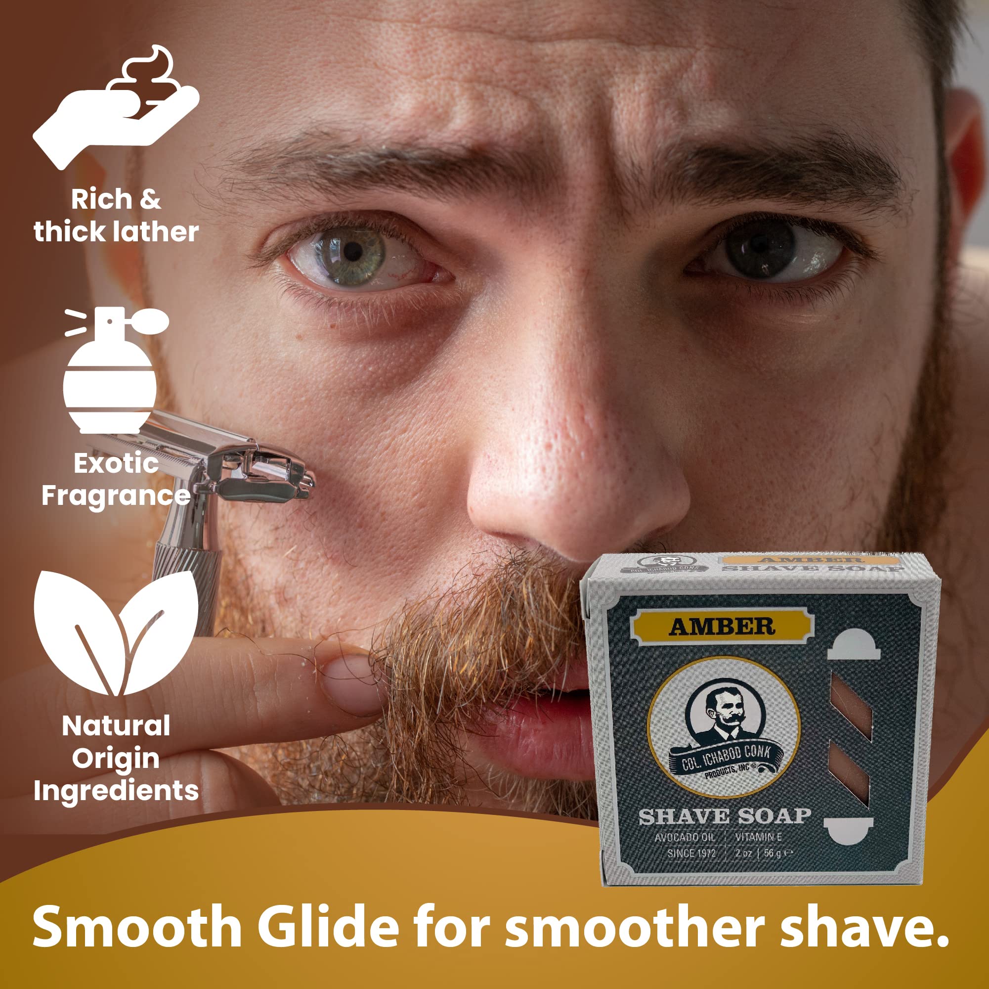 COL CONK AMBER SHAVE SOAP