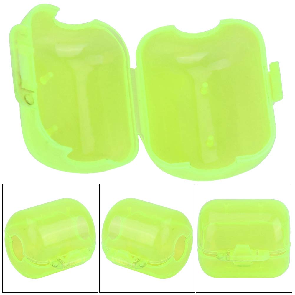 50 Pcs Plastic Fishing Hook Box Clamshell Fluorescent Yellow Squid Lure Hook Box Cover Case Fishing Accessory Tackle Box(Small)
