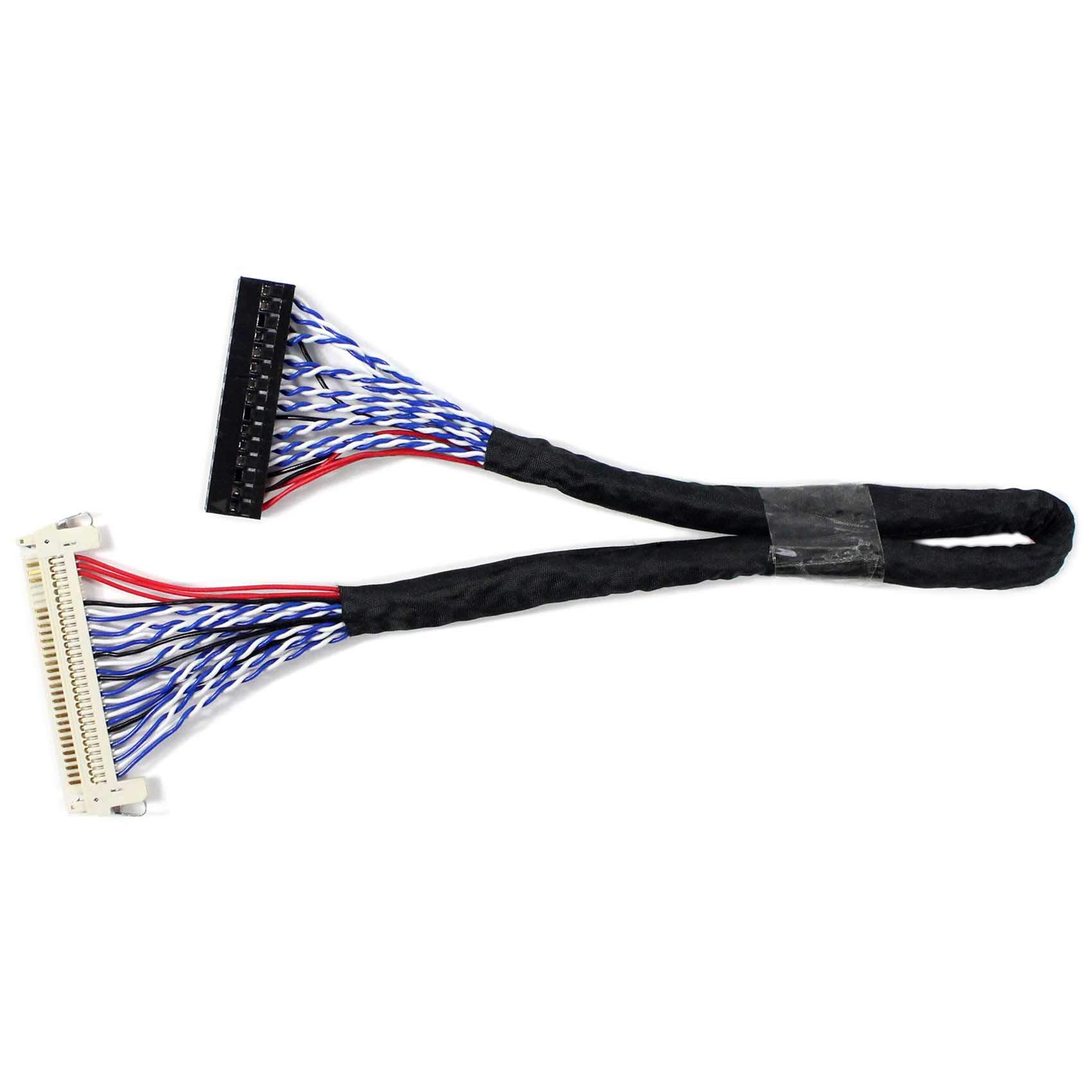 VSDISPLAY LVDS Cable 30 pin Single Wire FIX-30P 2ch 8bit for 17" 19" 21.5" 23" 1280x1024 1920x1080 LCD Screen