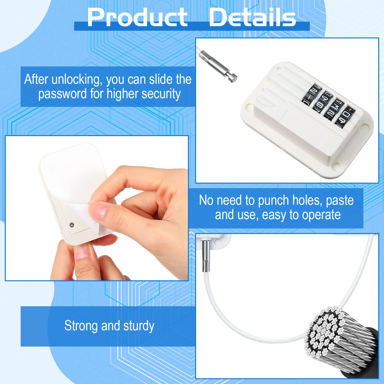 8 Pack Refrigerator Lock Cabinet Locks Combination Fridge Door Locks Fridge Closet Freezer Door Lock Password Locks for Kids Adults 4 Digit Password Lock for Fridge Windows Closets Freezer (White)