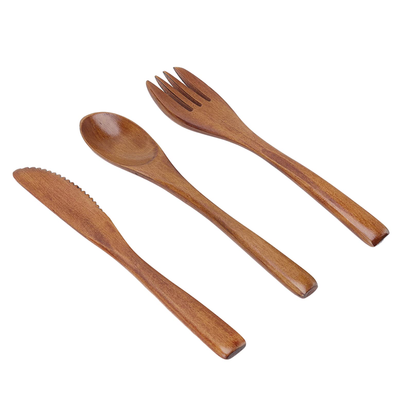 3 Pcs Wooden Knife Fork Spoon Set Knife Fork Spoon Utensil Tableware Phoebe Handle Paint Cutlery Painting Cooking Utensil Kit Three Piece Set Tableware Kitchen Cooking Tableware