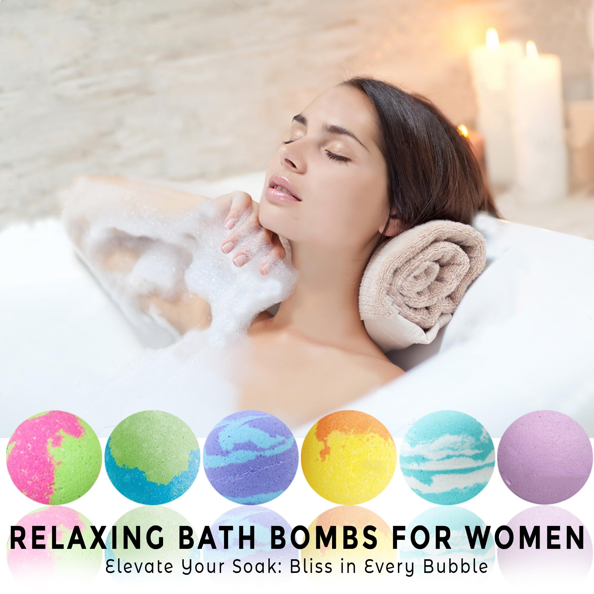 Valentines Bath Bombs for Women Relaxing with Inspirational Messages, 12 Natural and Organic Bath Bombs with Essential Oils & Skin Moisturizing Shea Butter. Gift for Her, Wife, Girlfriend.