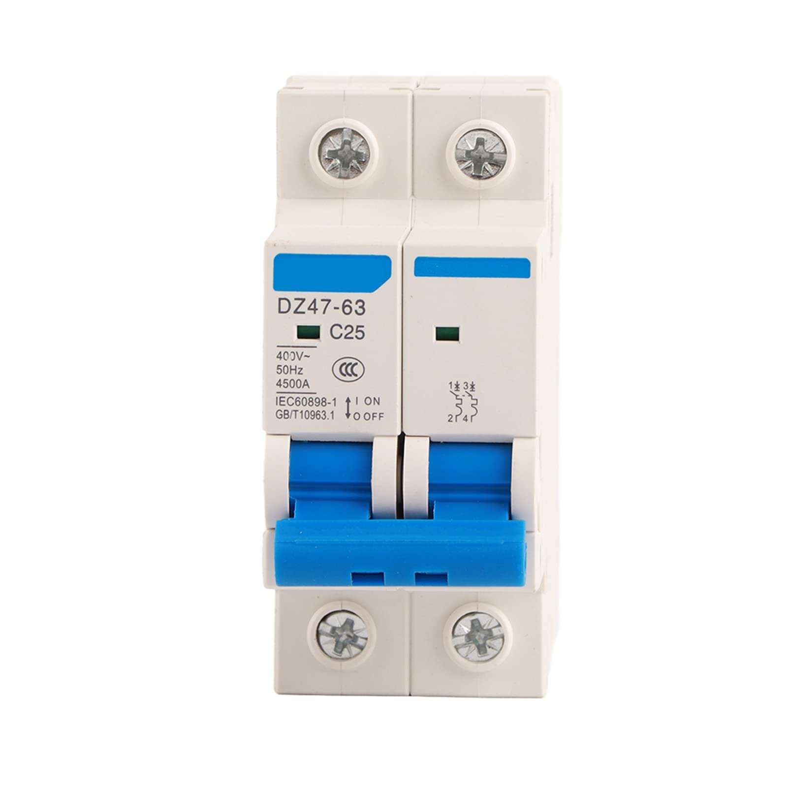 YWBL-WH Miniature Circuit Breaker DZ47-63 2P 400V AC Miniature Circuit Breaker Leakage Air Switch 25A 40A 50A 63A(25A)