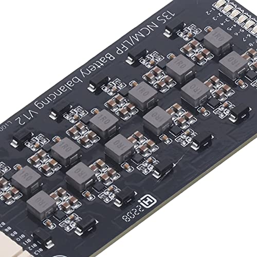 Active Equalizer Balancer, Maximum Balance Current 1.2A Balance Indicator Light Voltage Balancer ABS Housing Low Static Power Consumption for Industry(13s)