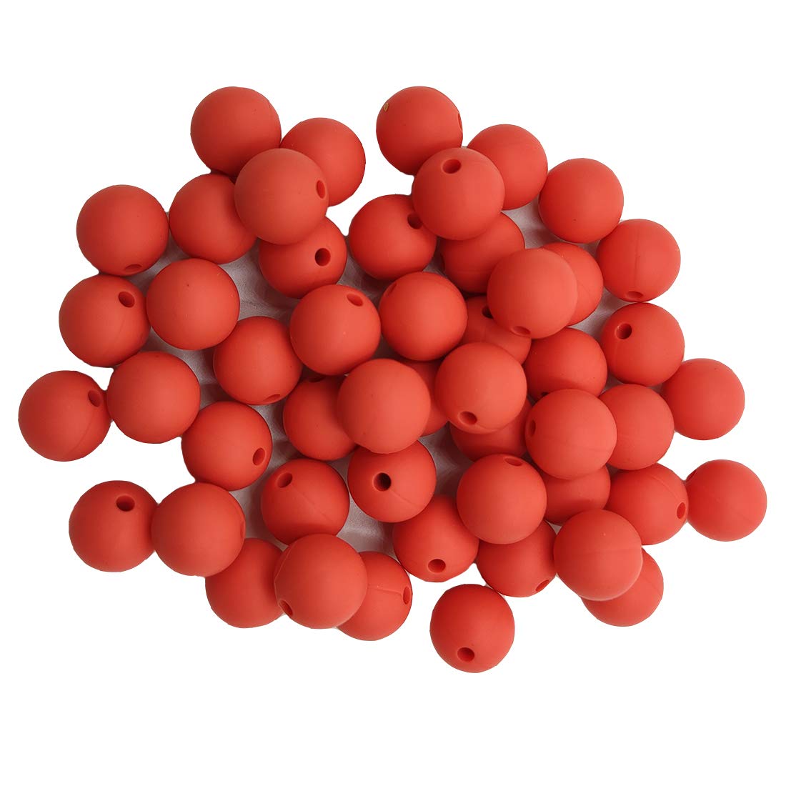 50pcs Fusion Coral Color Silicone Round Beads Sensory 15mm Silicone Pearl Bead Bulk Mom Necklace DIY Jewelry Making Decoration