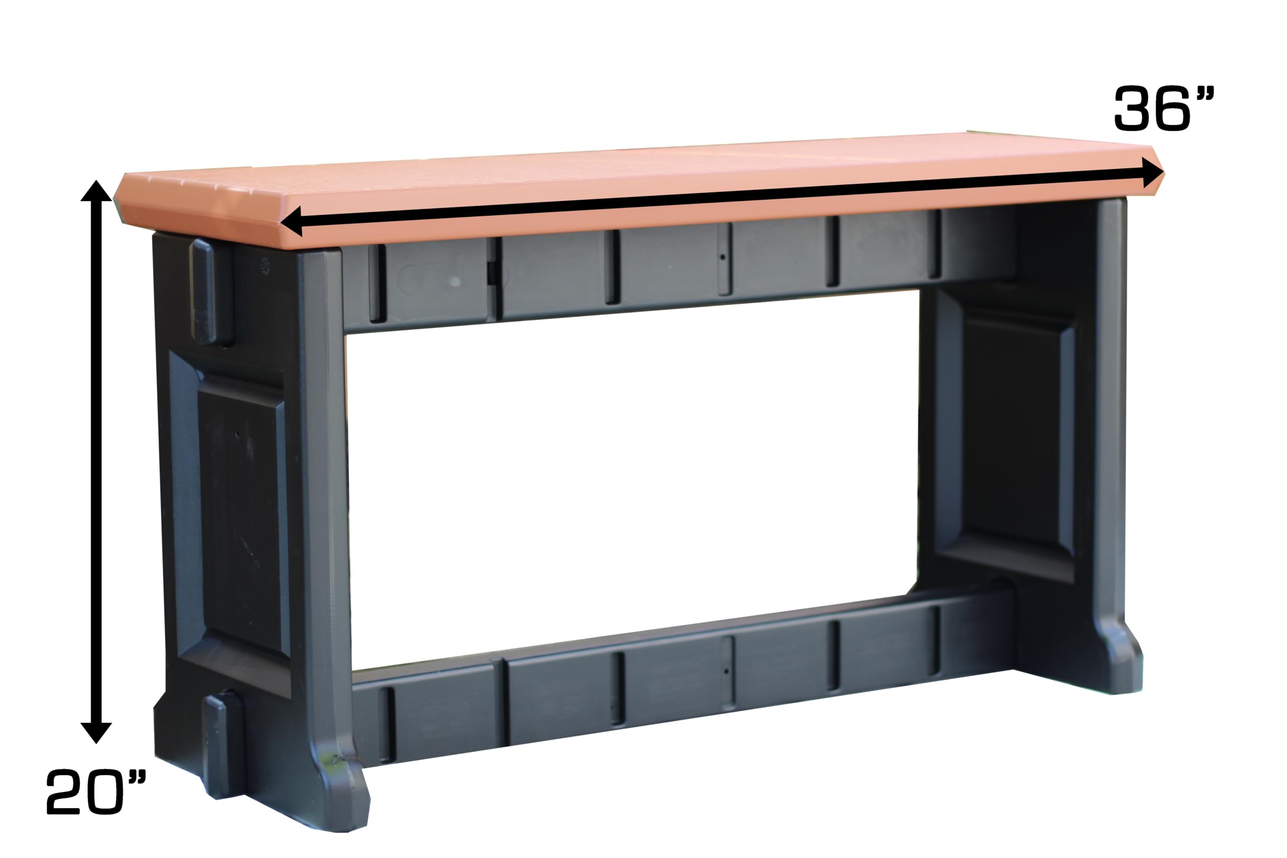 Leisure Accents Bench, Redwood Top with Black Sides, 1 Pack - Proudly Made in The USA, Click and Lock Hardware-Free Assembly, Durable and Stylish Outdoor Seating