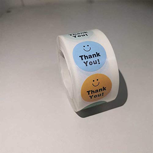 500pcs Colored Thank You Smile Stickers Christmas Stickers Scrapbooking Packaging Seal Labels Stationery Sticker for Party