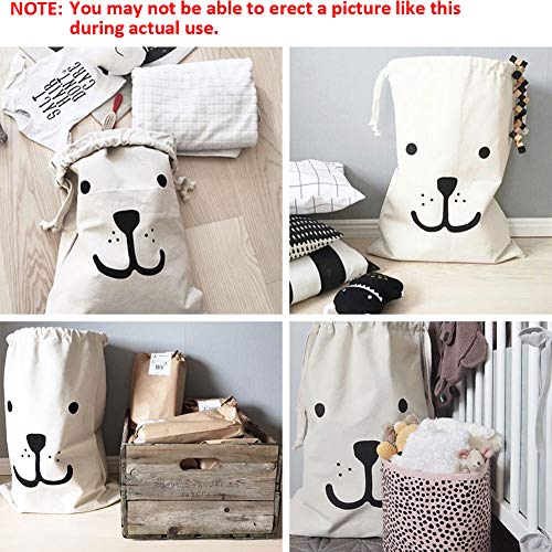 Lependor Kids Toy Canvas Duffle Storage Carry Heavy Duty Basket Laundry Bag Reusable Wall Delicates with Drawstring Pouch Christmas Gift for Travel, Ladies Sweater (Smile,18" x 26")