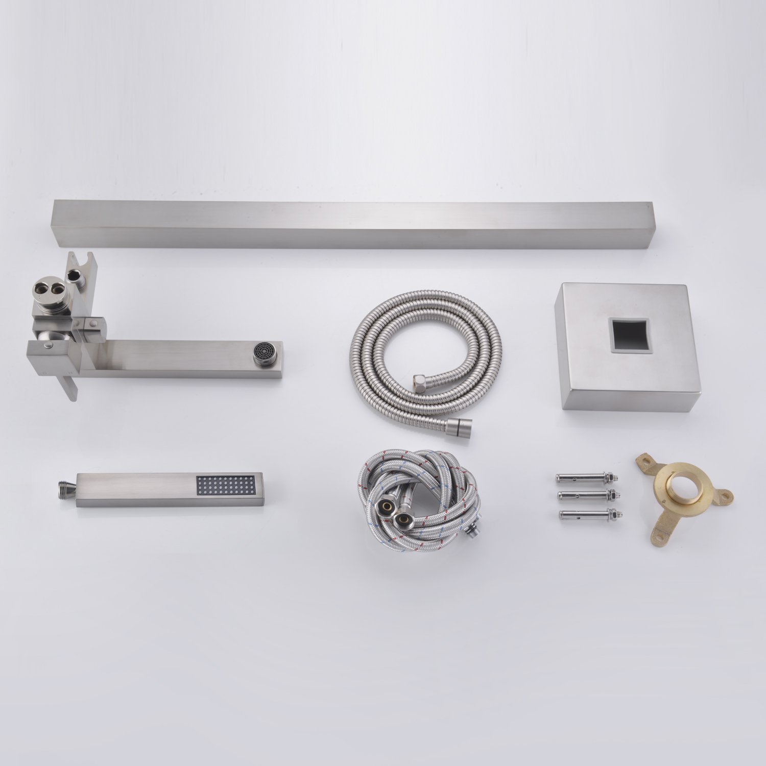Artiqua Freestanding Bathtub Faucet Tub Filler Brushed Nickel Brass Bathroom Faucets Floor Mounted with Handheld Shower