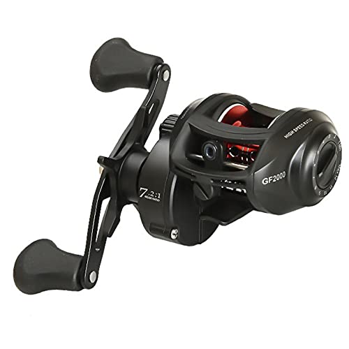 Baitcasting Fishing Reels - Smooth 17 + 1 BB Baitcast Fishing Reel Baitcaster 8kg Max Drag 8.0:1 Gear Ratio Magnet Braking System
