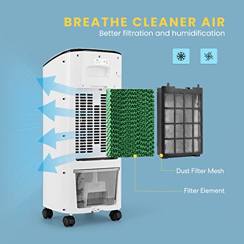VIVOHOME Portable Evaporative Air Cooler 110V 65W Fan Humidifier with LED Display and Remote Control Ice Box for Indoor Home Office Dorms