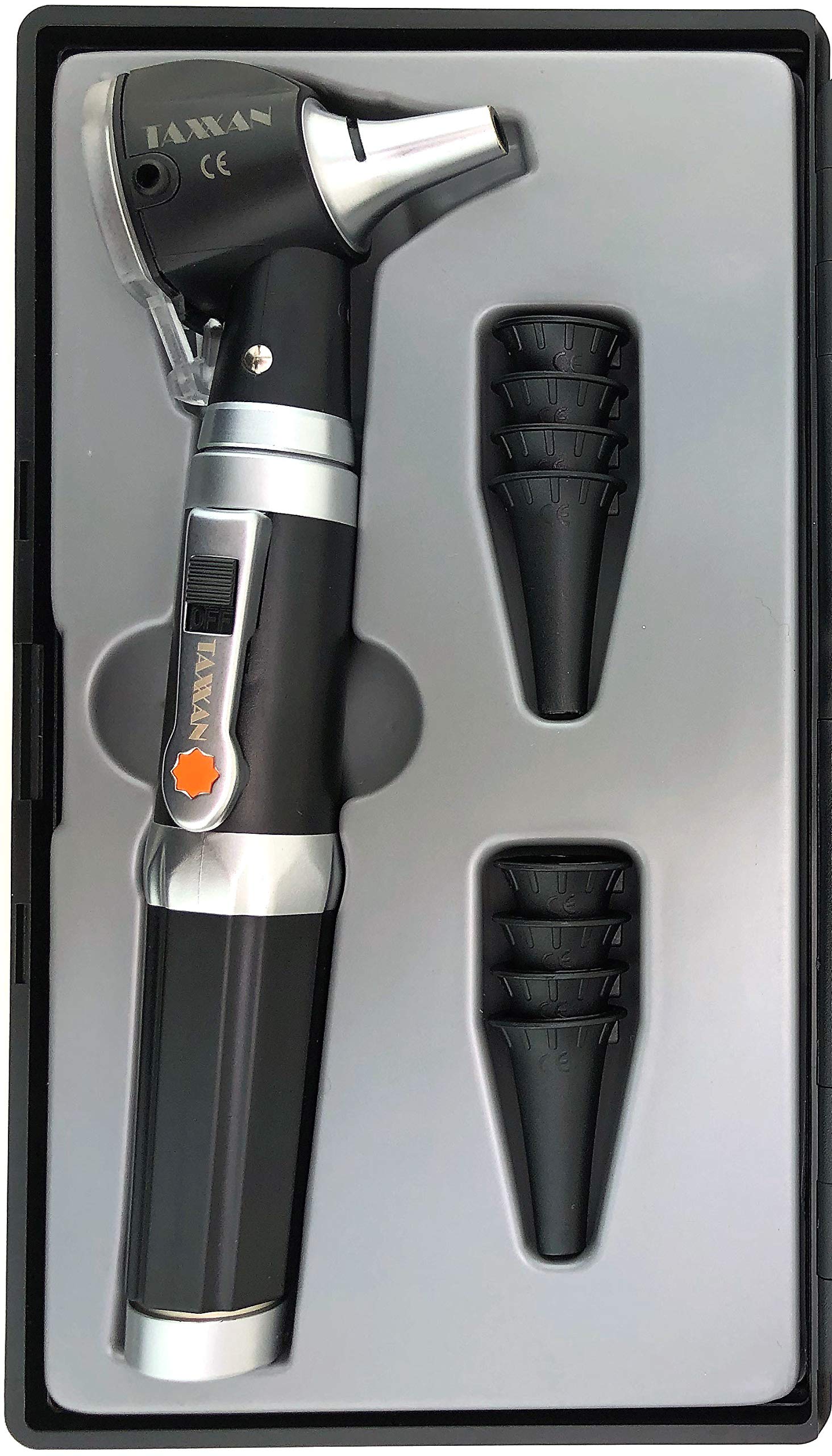 TAXXAN LED Pocket Fiber Optic Otoscope Set ENT Diagnostic KIT with Adult, Child, Infant Specula Tips