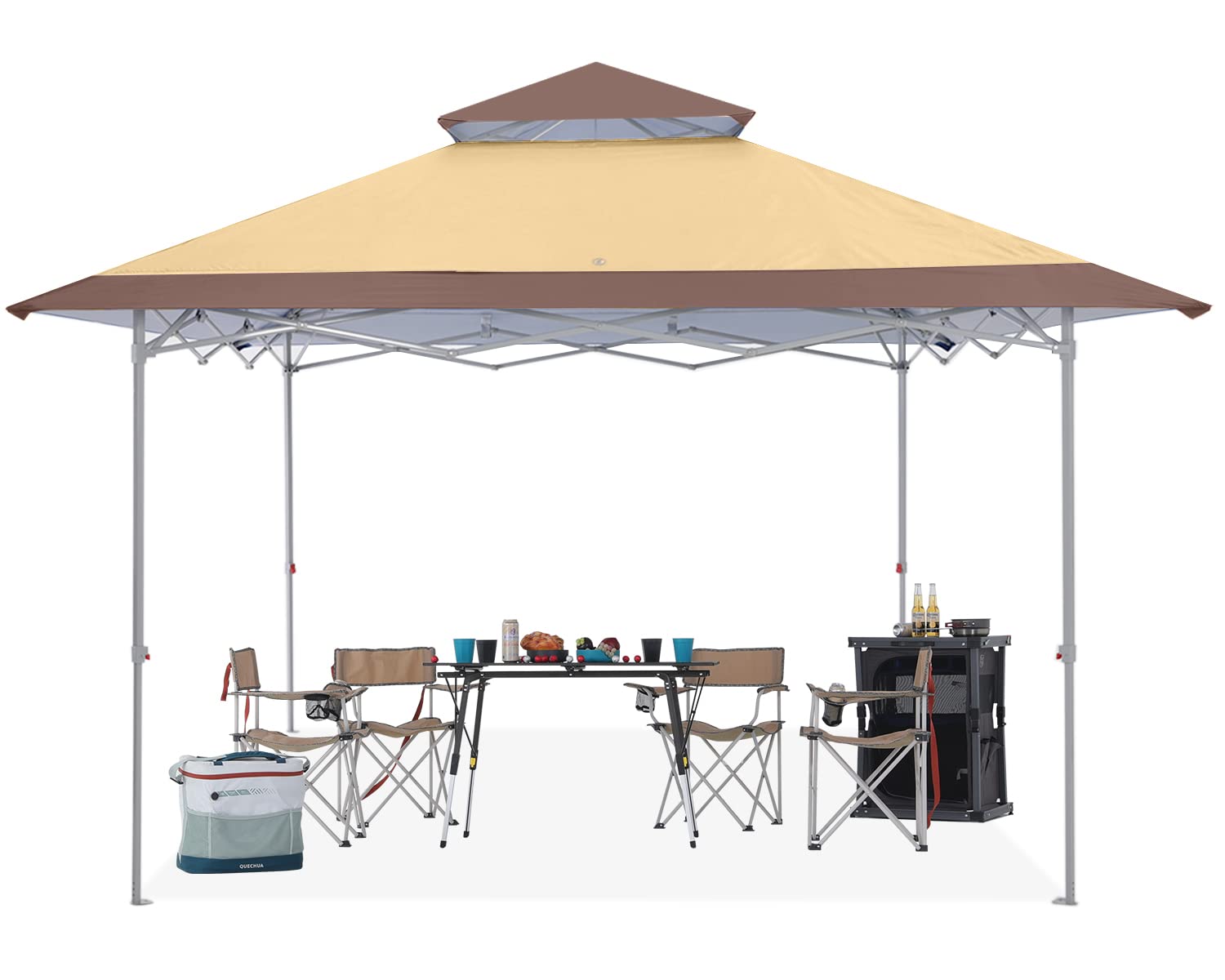 ABCCANOPY Easy Set-up 13x13 Canopy Tent 169 sq.ft Sun Shade Khaki