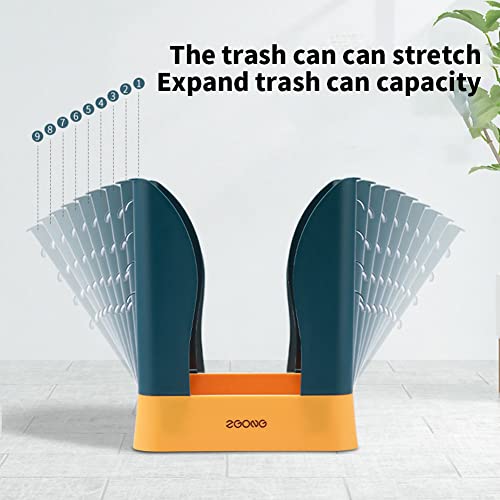 Asitp Plastic Small Trash Can, 9-Gear Adjustable Size Multifunction Garbage Can, Detachable Design Trash Bags Holder for Home, Office and Outdoor, Garbage Bag Not Fall Off