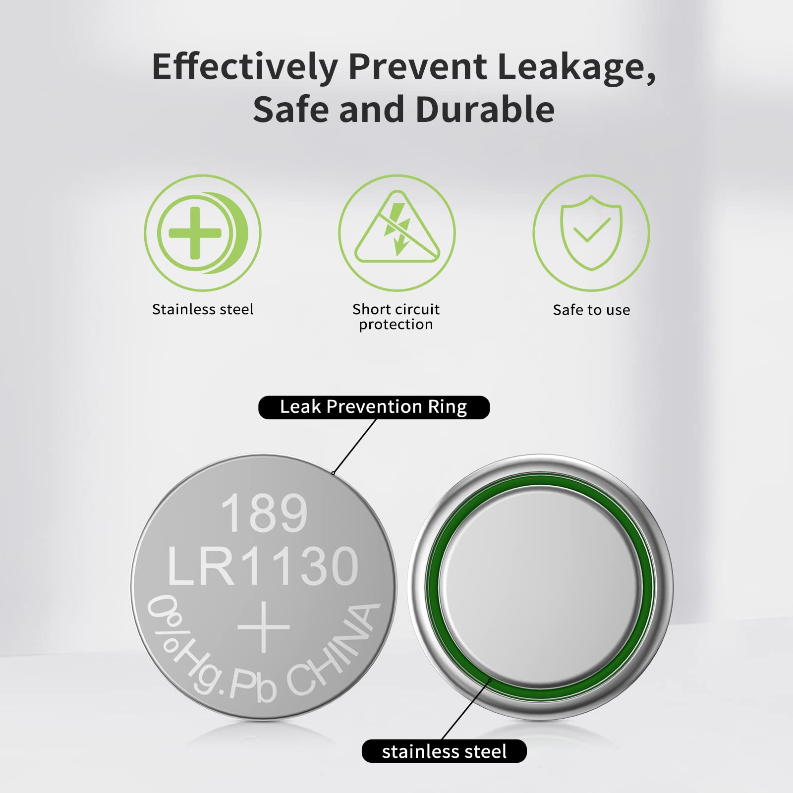 POWEROWL High Capacity LR1130 AG10 Batteries 30 Pack, SG10 389 189 Premium Alkaline Battery 1.5V Button Coin Cell Batteries