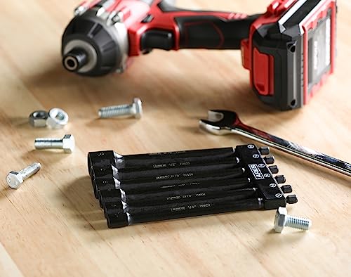 ARES 70650-6-Piece SAE Magnetic Impact Nut Driver Bit Set - Impact Grade Nut Setters with Industrial Strength Magnets