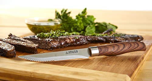 Imusa USA IMU-73056 4.5" Stainless Steel Steak Knife with Woodlook Handle