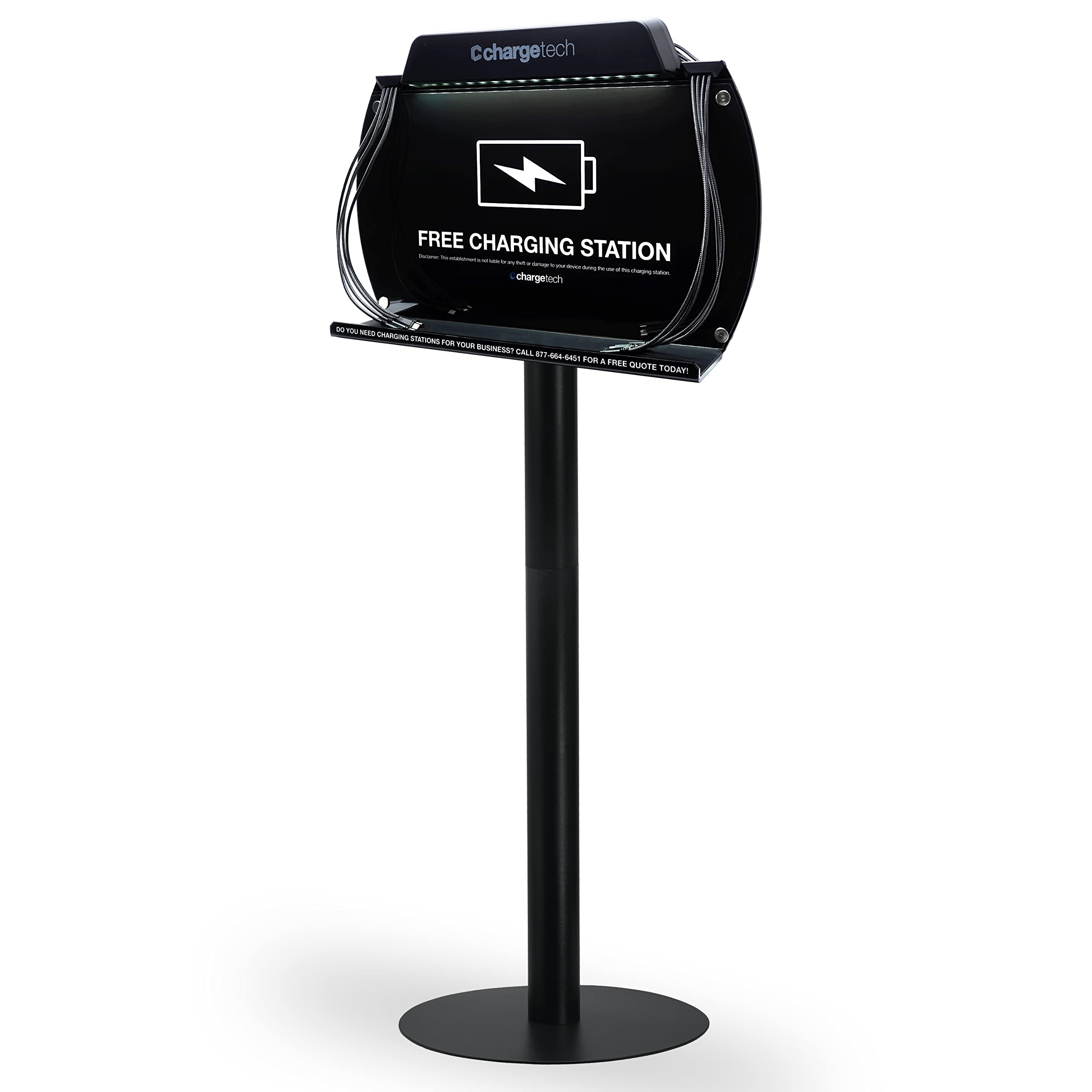 Chargetech S9 Power Stand Charging Station Hub - Charging Station for iPhone, iPad, Lightning Cable - Android Cell Phone Charger, Tablets, USB Type-C - Charges Up to 8 Devices