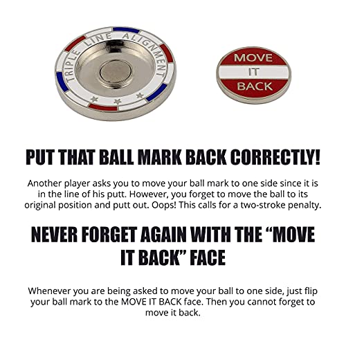 59Golf - Golf Ball Triple line Marker + Permanent Markers (red and Blue + Poker chip)