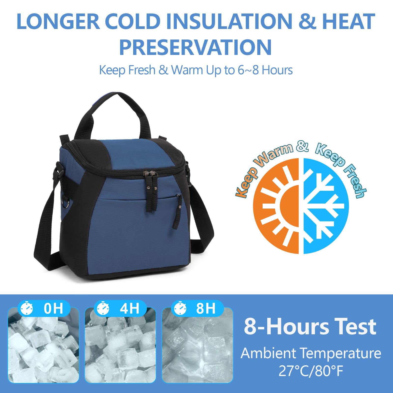 AIRBUYW Lunch Cooler bag, 12 Can Insulated Heat Sealed PEVA Lining Reusable Cooler For Men Women Work Adult
