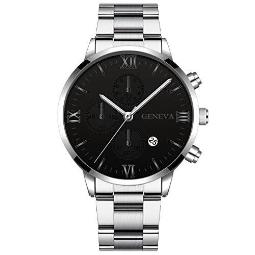Bokeley Fashion Quartz Clock Men'sWatches Top Brand Luxury Waterproof Business Watch Chronograph Stainless Steel Watch (M)