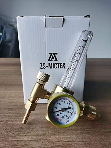 Argon Regulator,Flow Meter Gas Regulator Gauge for Mig Tig Weld,0-25lpm CGA-580 Copper Welding Gas Regulators Accessory