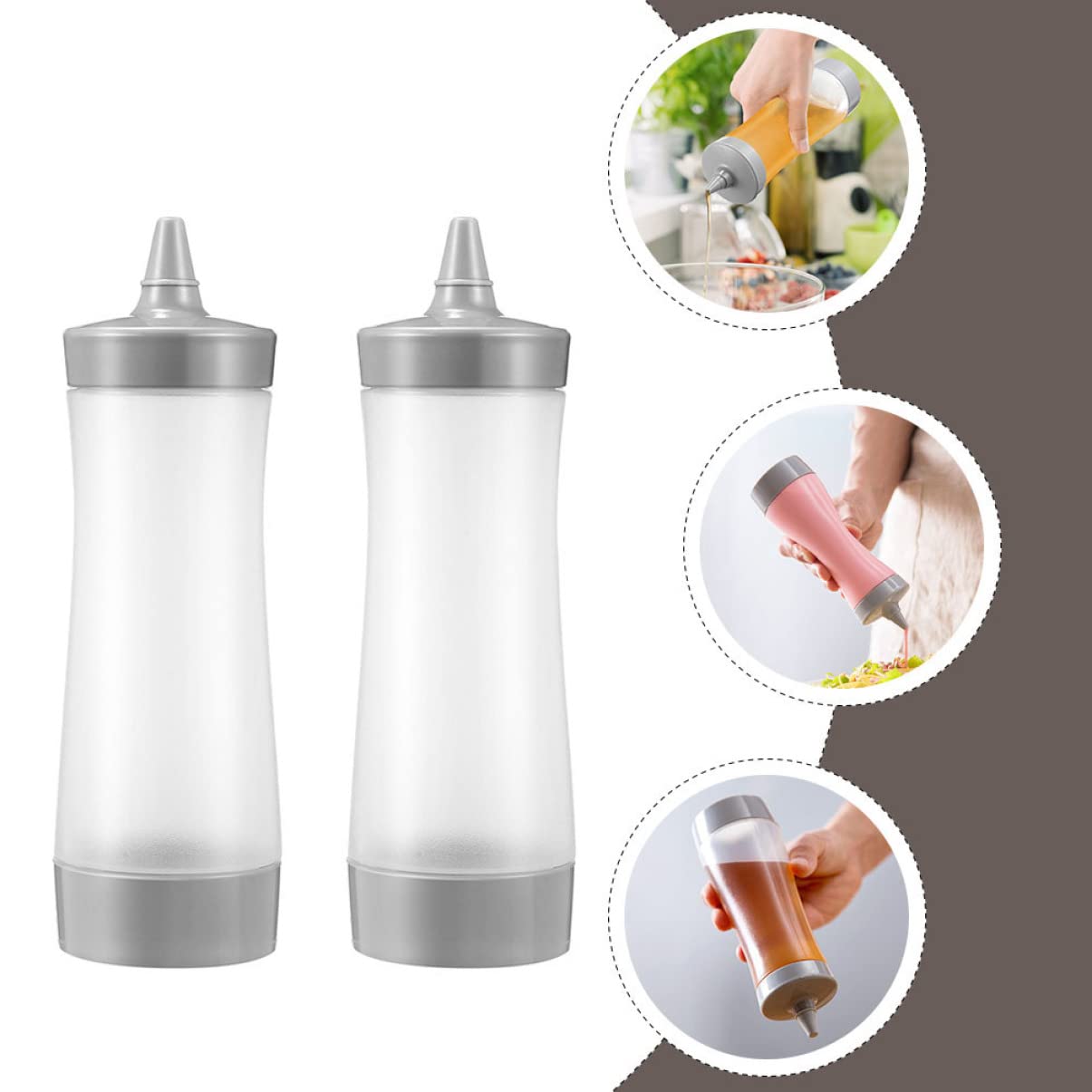 8 Pcs Squeeze Bottle Dressing Bottles Hair Dye Bottle Squeezy Sauce Bottle Hot Sauce Bottle Cookie Containers with Lids Salad Bottle Squeeze Honey Bottle Ketchup Mustard Plastic