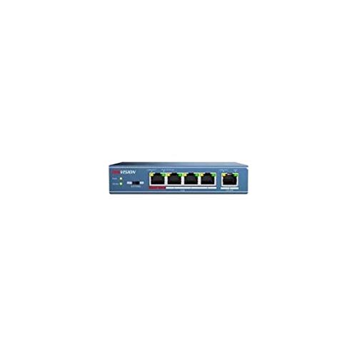 Hikvision USA DS-3E0105P-E Hikvision, L2, Unmanaged, 4 100M Poe Port, 1 100M Uplink Port, 802.3Af/at, Poe Power Budget 58W
