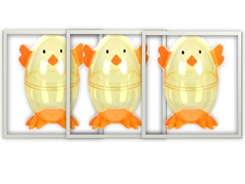 Clear Chick Shaped Easter Eggs 3 Fillable Treat Containers