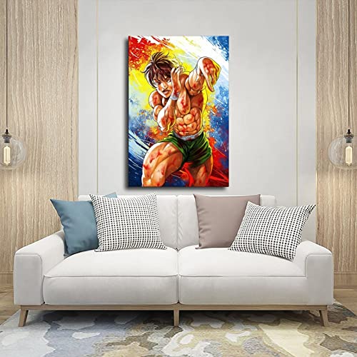 Baki The Grappler Hanma Anime Poster (23) Canvas Poster Bedroom Decor Sports Landscape Office Room Decor Gift Frame-style Frame-style12x18inch(30x45cm)