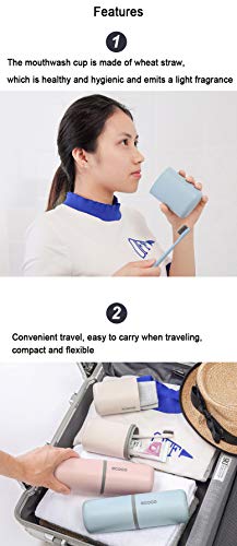 IKEAR Travel Toothbrush Cup Toothpaste Container/Case Toothbrush Organizer Toothbrush Toothpaste Holder 2 Gargle Cups Multifunction Portable Storage Cup for Business Trip Travel and Daily Use