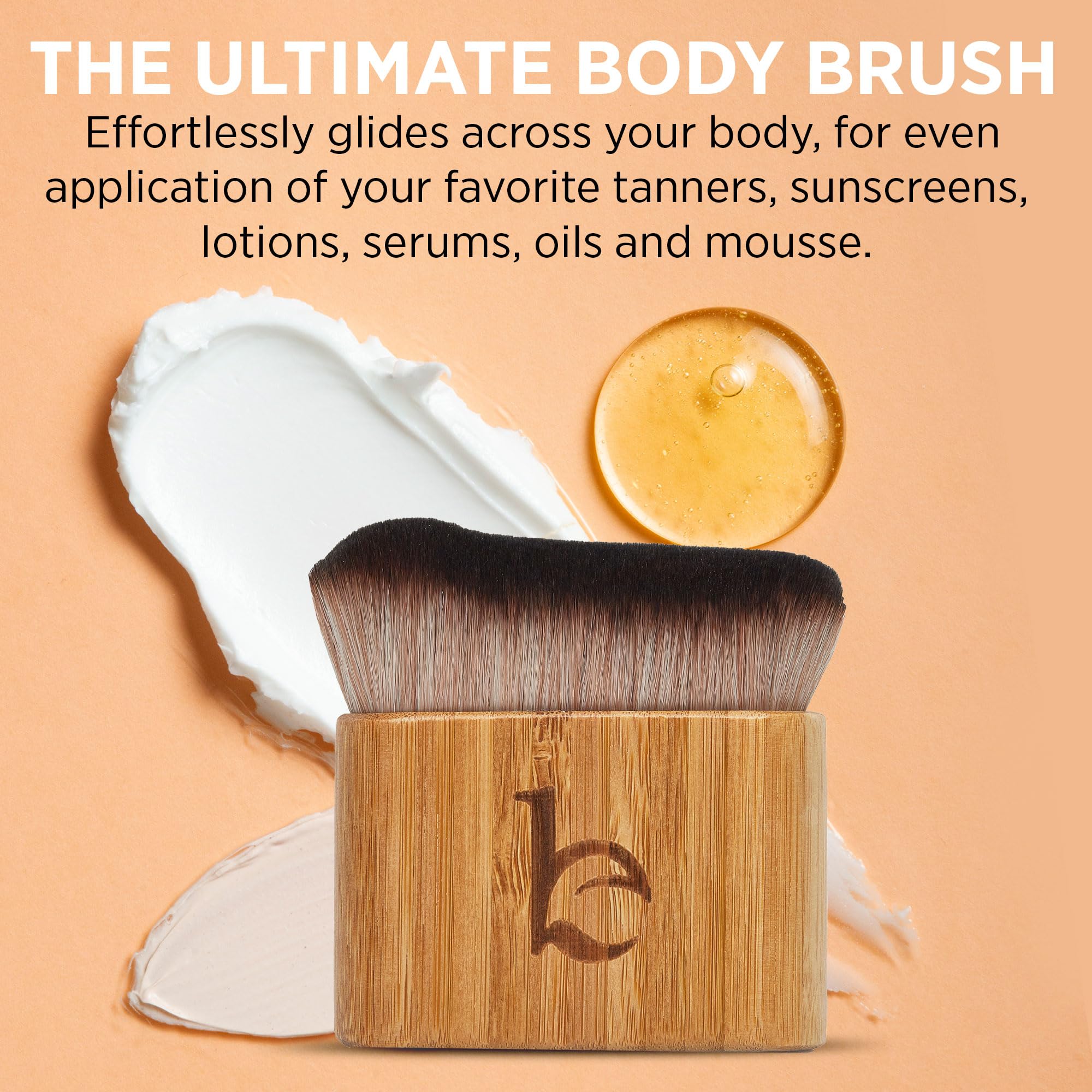 Beauty by Earth Self Tanner Brush - Kabuki Brush for Body, Foundation Brush Makeup Brush for Fake Tan, Sunless Tanner Makeup Brushes, Self Tanning Mitt for Self Tan, Self Tanning Mousse Blending Brush