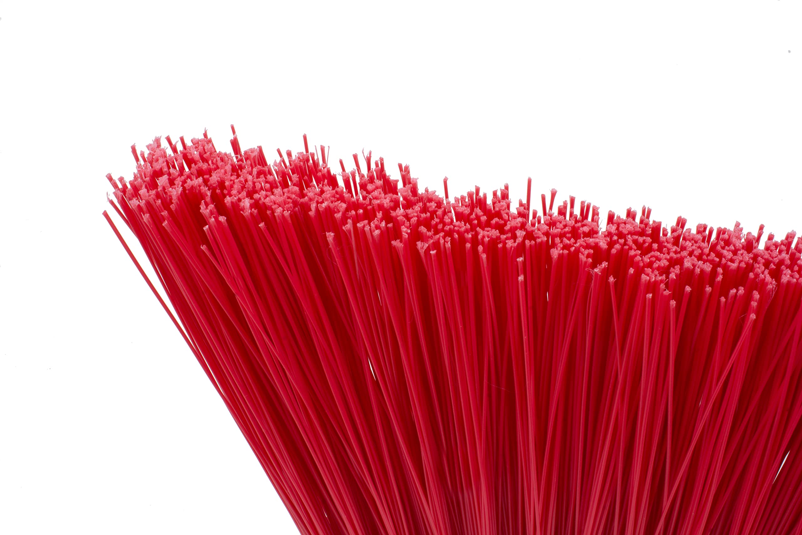 SPARTA Plastic Broom Head, Angled, Un-Flagged for Large Debris Indoor, Outdoor, Home, Restaurant, Lobby, Office, 12 Inches, Red
