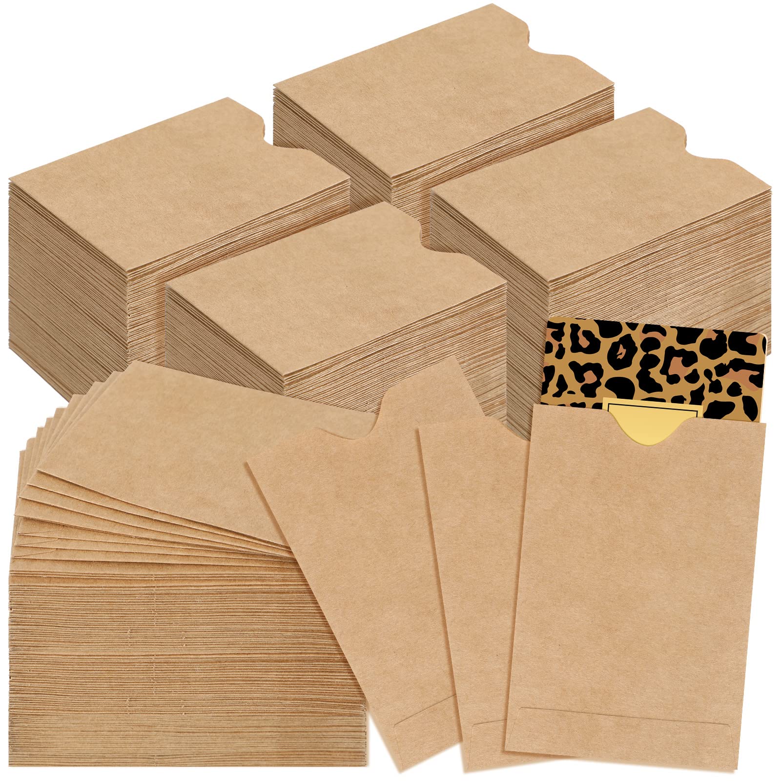 500 Pack Credit Card Paper Sleeves 2.4 x 3.5 Inches Hotel Key Card Holder Sleeve Blank Gift Card Envelopes Small Gift Card Holder Debit Card Protector for Office Business Card ID Cards Holders