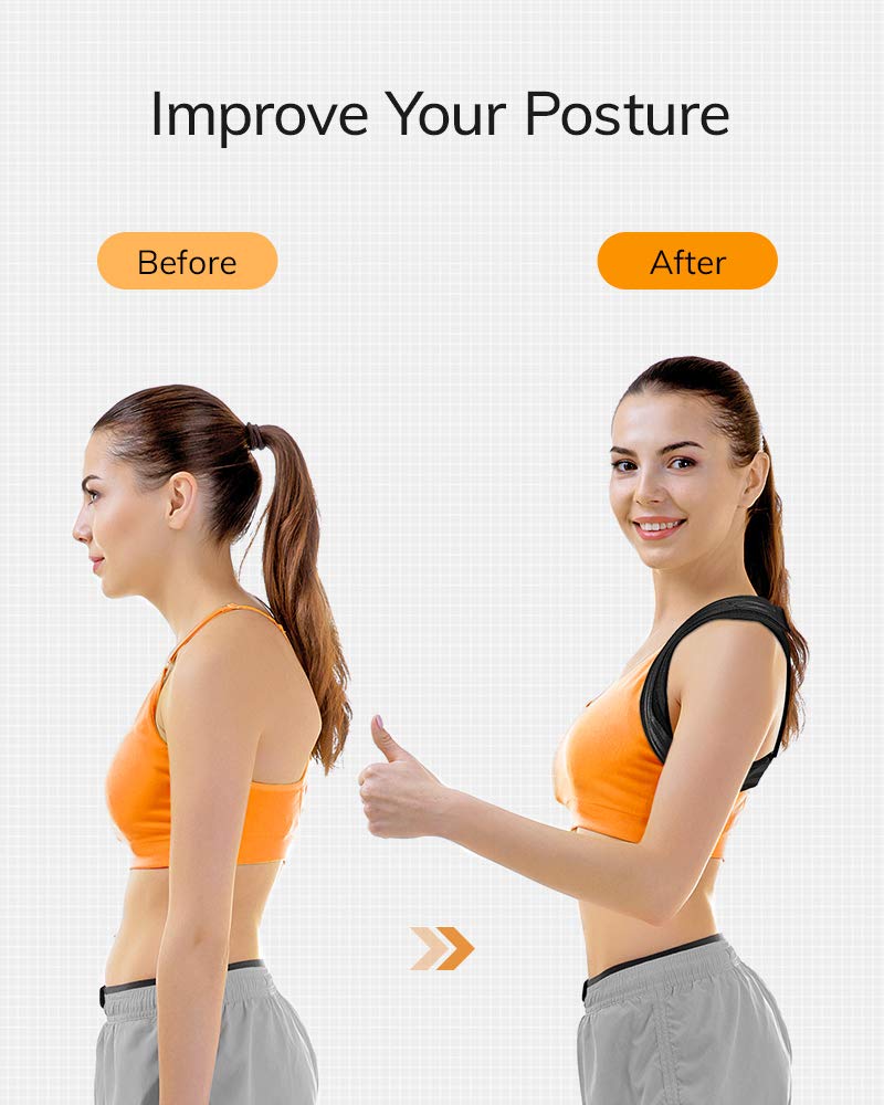 AEVO Compact Posture Corrector for Men and Women, Adjustable Upper Back Brace for Clavicle Support, Neck, Shoulder, and Back Pain Relief, Invisible Comfortable Back Straightener, M