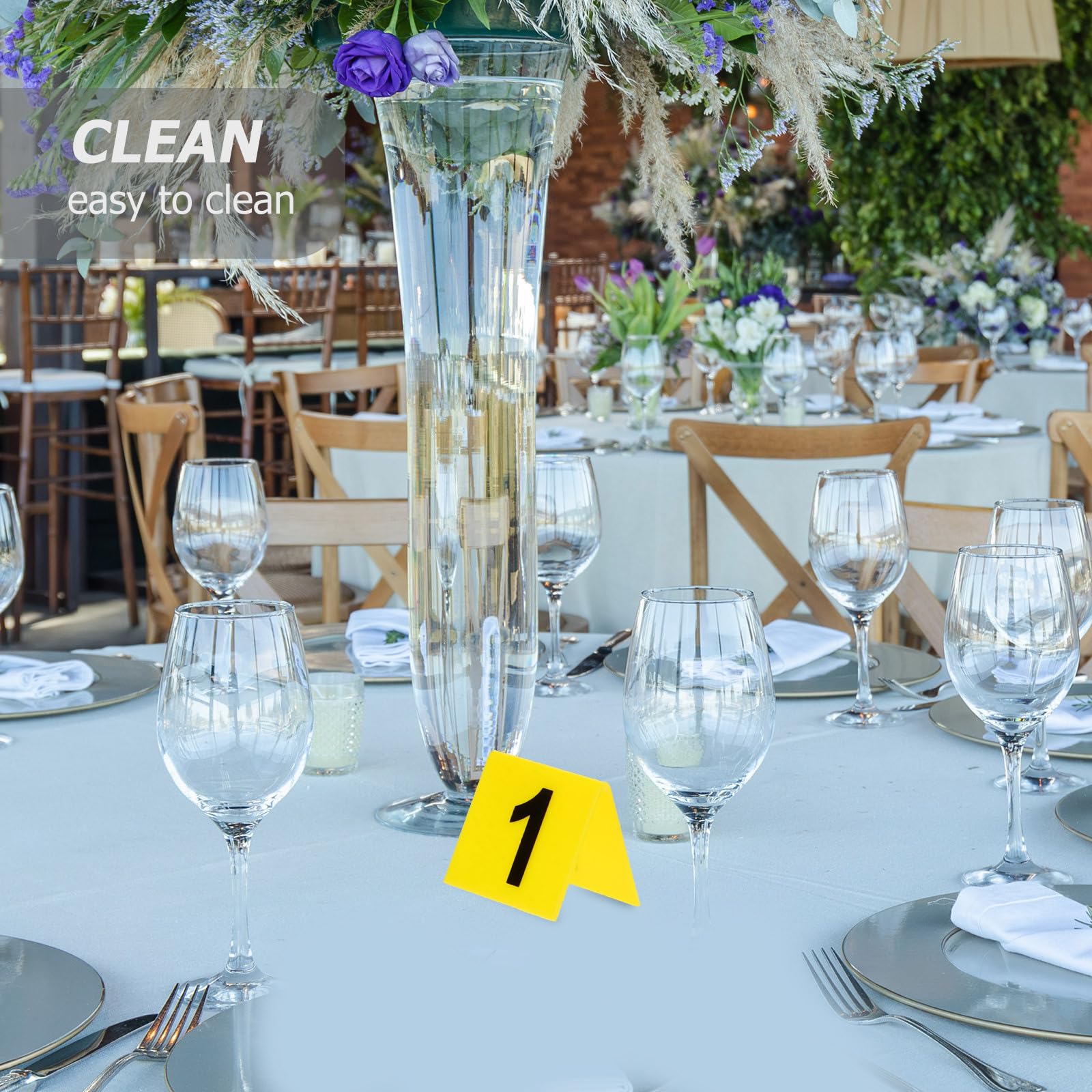 Luxshiny 10pcs Acrylic Tent Table Numbers 1-10 Double Side Numbered Table Tents Restaurant Wedding Table Number Table Tent Numbers Cards Signs Evidence Markers Supplies