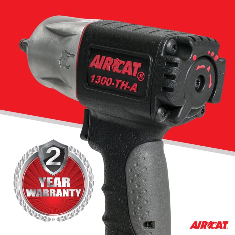 AIRCAT Pneumatic Tools 1300-TH-A: 3/8-Inch Composite Impact Wrench 600 ft-lbs