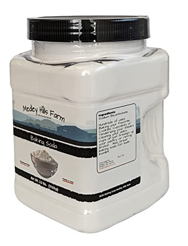 Baking Soda Aluminum Free By Medley Hills Farm 2.5 Lbs. in Reusable Container - Gluten-Free All Purpose Baking Soda for Cooking, Baking & Cleaning - Sodium Bicarbonate Pure Baking Soda Bulk - Made in USA