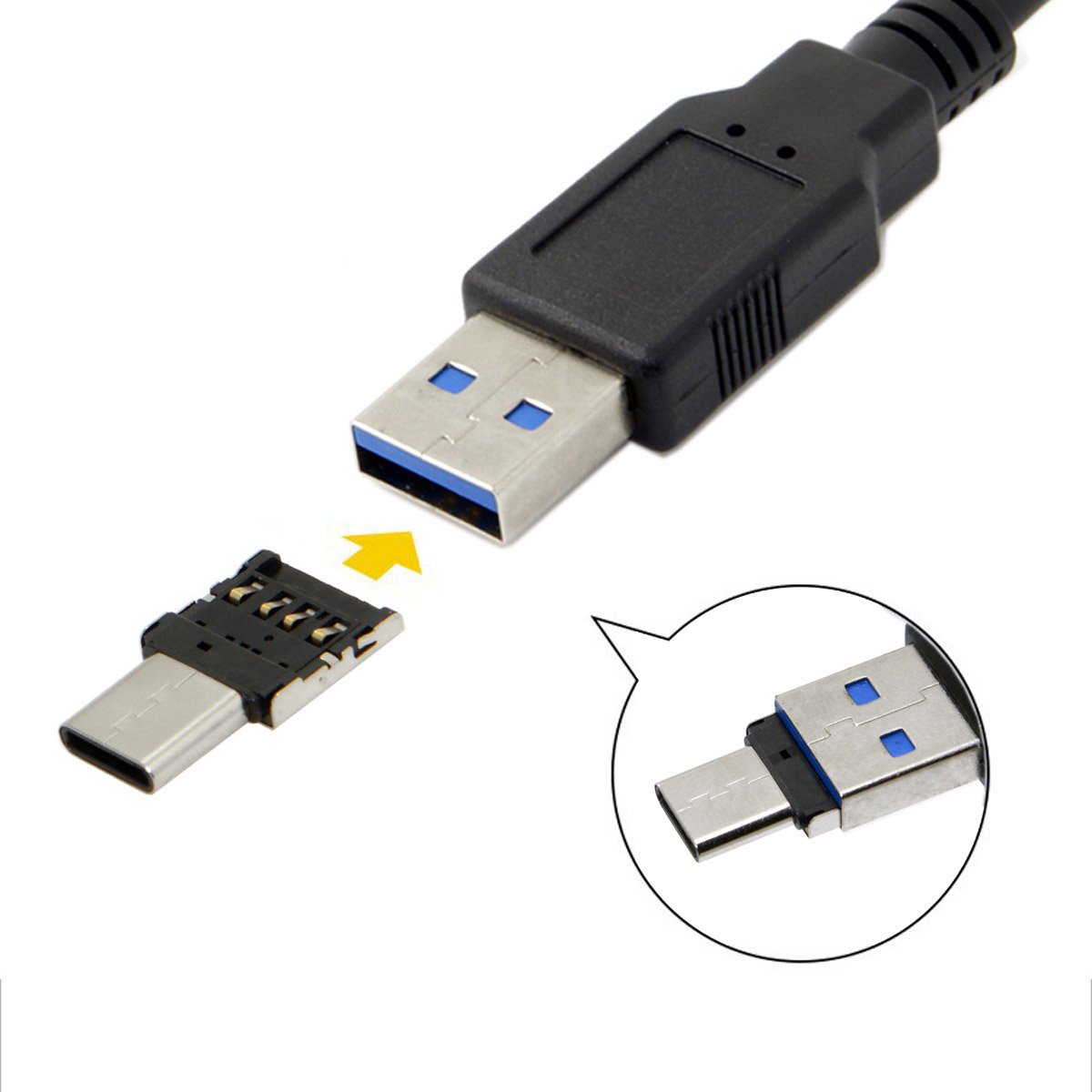 chenyang 5 Pack USB C OTG Adapter USB C Male to USB 2.0 Female Ultra Mini Size Connector Adapter