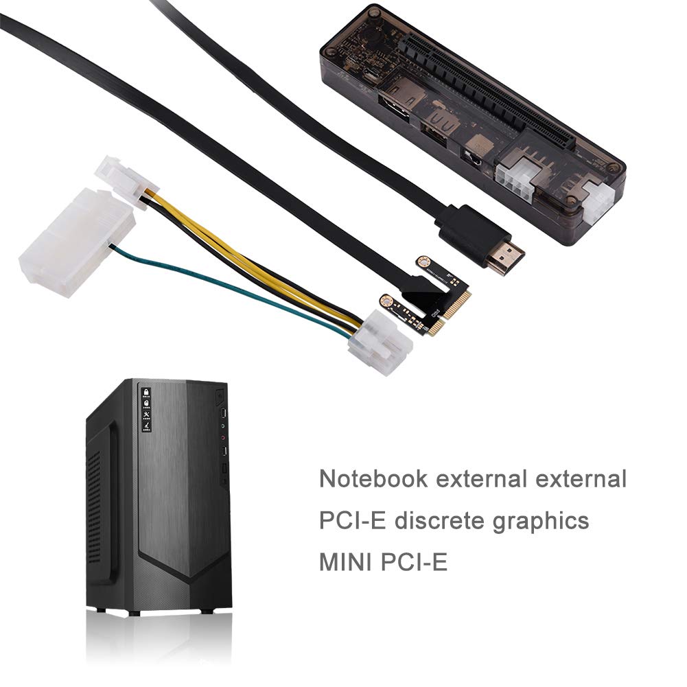 Laptop External Independent Video Card Dock,for Mini PCIE,Expresscard,6Pin+ Interface Output,Without Power Supply