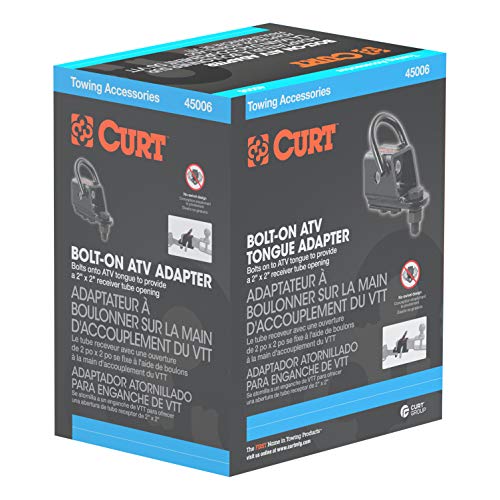 CURT 45006 Bolt-On 2-Inch ATV, UTV Trailer Hitch Receiver Adapter