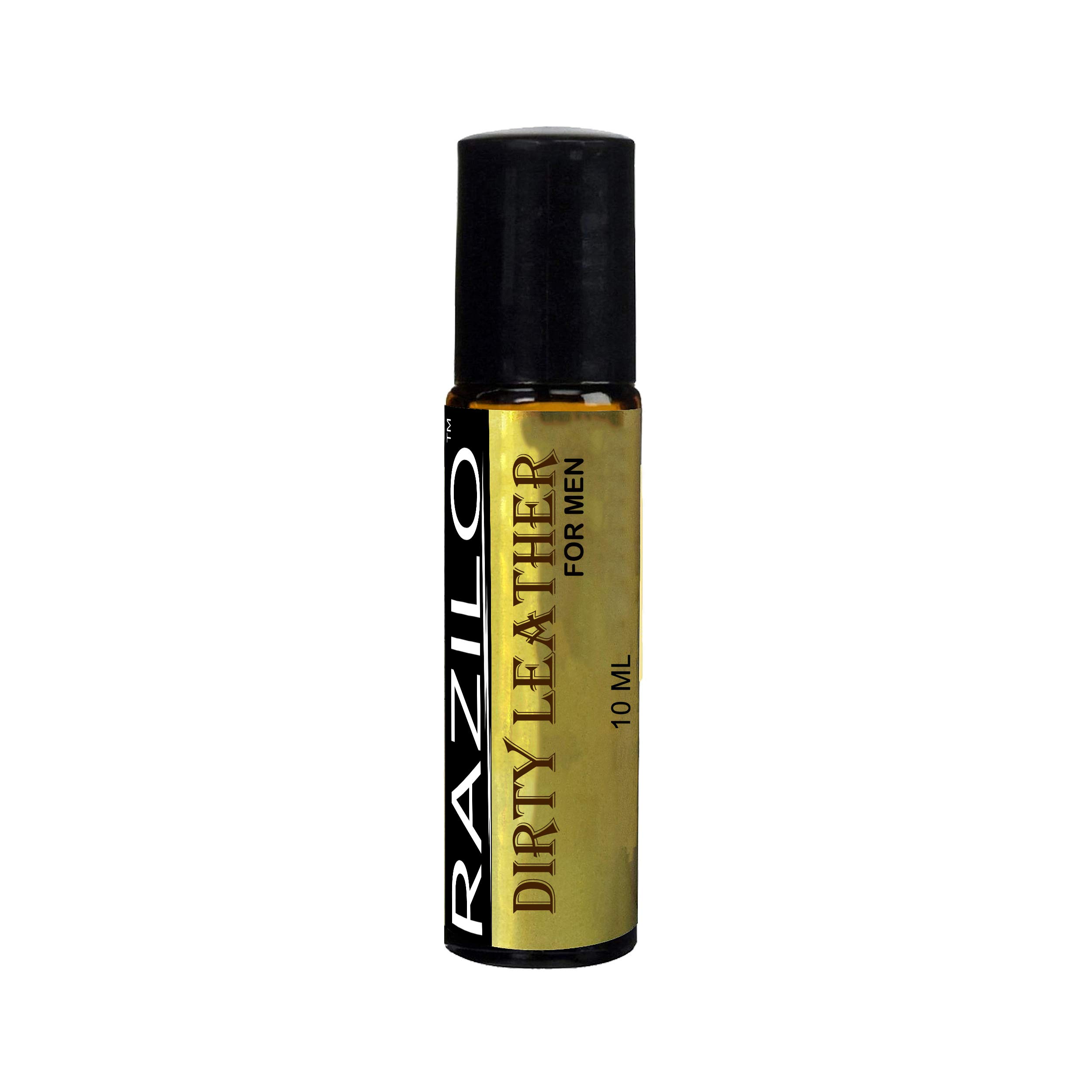 RAZILO Dirty Leather Perfume Cologne Oil For Men Amber Glass Roll On Bottle; 10ml