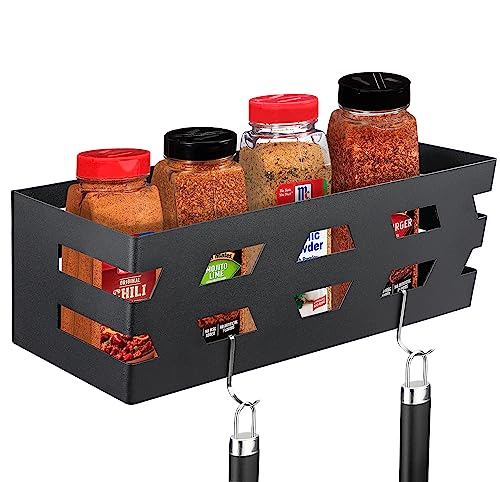 Griddle Caddy for 28" 36" Blackstone Griddle, DEWVIE No Drilling Removable Grill Caddy BBQ Accessories Space Saving Storage Box Organizer