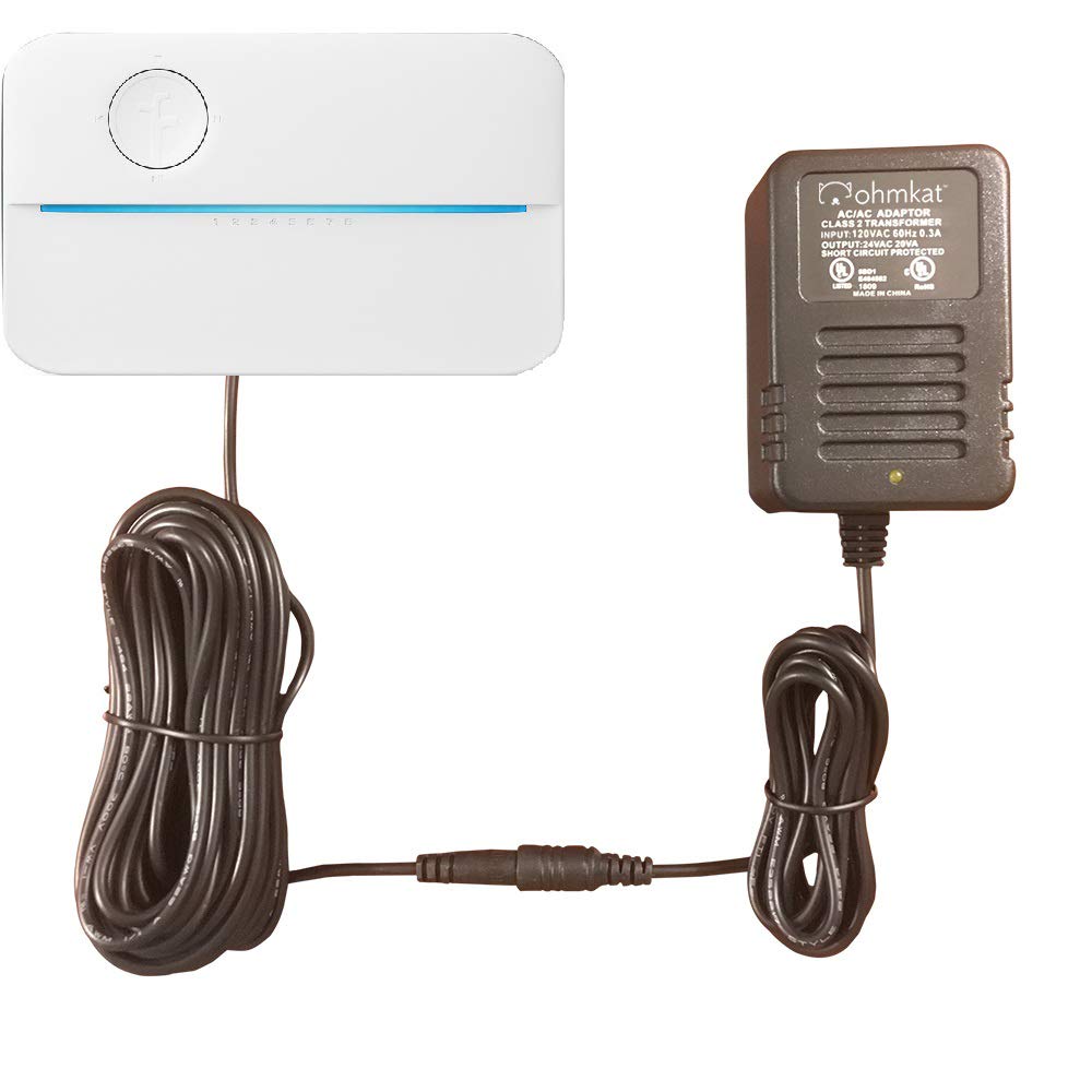 OhmKat Professional Grade Short Protected 24 Volt Power Supply - Compatible with Nest, Ecobee, Honeywell, Smart WiFi Thermostats and Smart Sprinkler Controllers