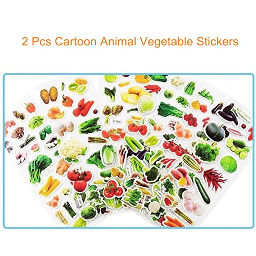 Deshitong Ice Packs with 2 DIY Art Creative Stickers for Lunch Bags, 4 Reusable Cool Packs for Lunch Bags and Box, Freezer Packs for Coolers (4 Packs and Stickers)