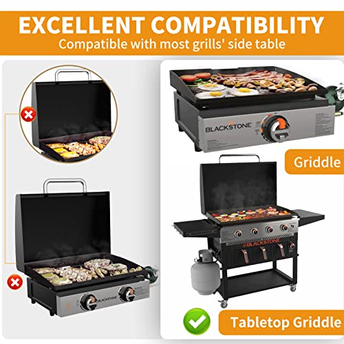 Griddle Caddy for Blackstone 28"/36"/17"/22" Griddles, BBQ Accessories Storage Box with Knife Holder & Paper Towel Holder, Grill Accessories Space Saving for Blackstone Griddle Accessories (Black 19)